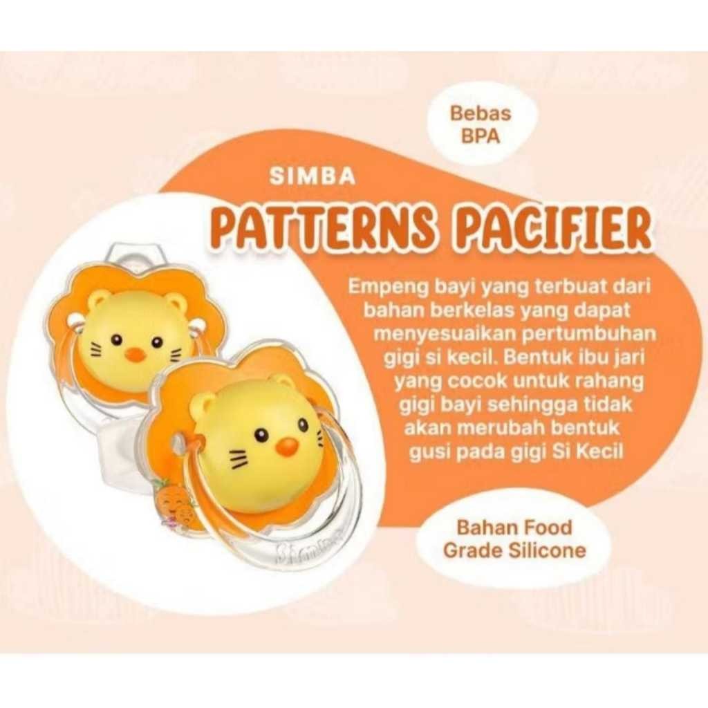 Jual SIMBA PATTERNS PACIFIER THUMB SHAPED OM+ SINGA (9019) | Shopee Indonesia