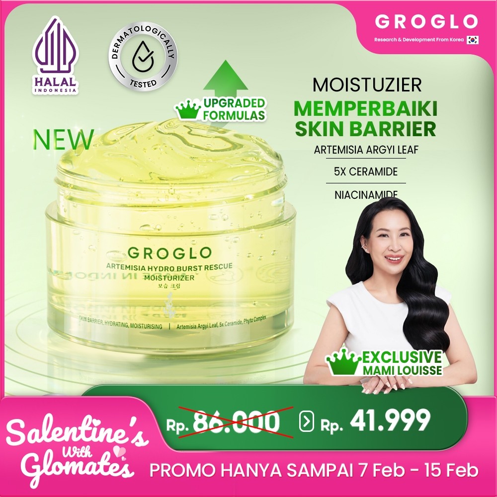 Jual GROGLO Moisturizer Artemisia 5x Ceramide 50gr anti acne, Pelembab ...
