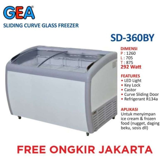 Jual Gea SD-360BY Curved Sliding Glass Freezer Daging - SD 360 BY - SD360BY | Shopee Indonesia
