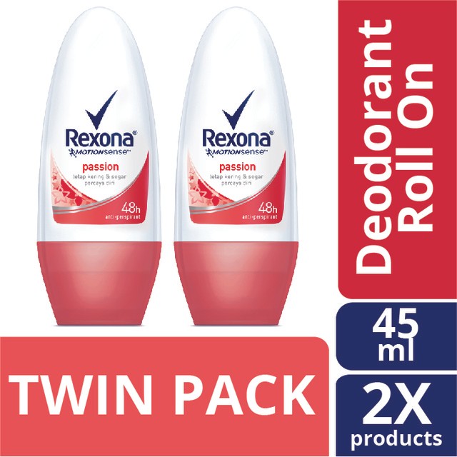 Jual Rexona Women Anti Perspirant Deodorant Roll On Passion 45 mL [ Twin Pack ] | Shopee Indonesia
