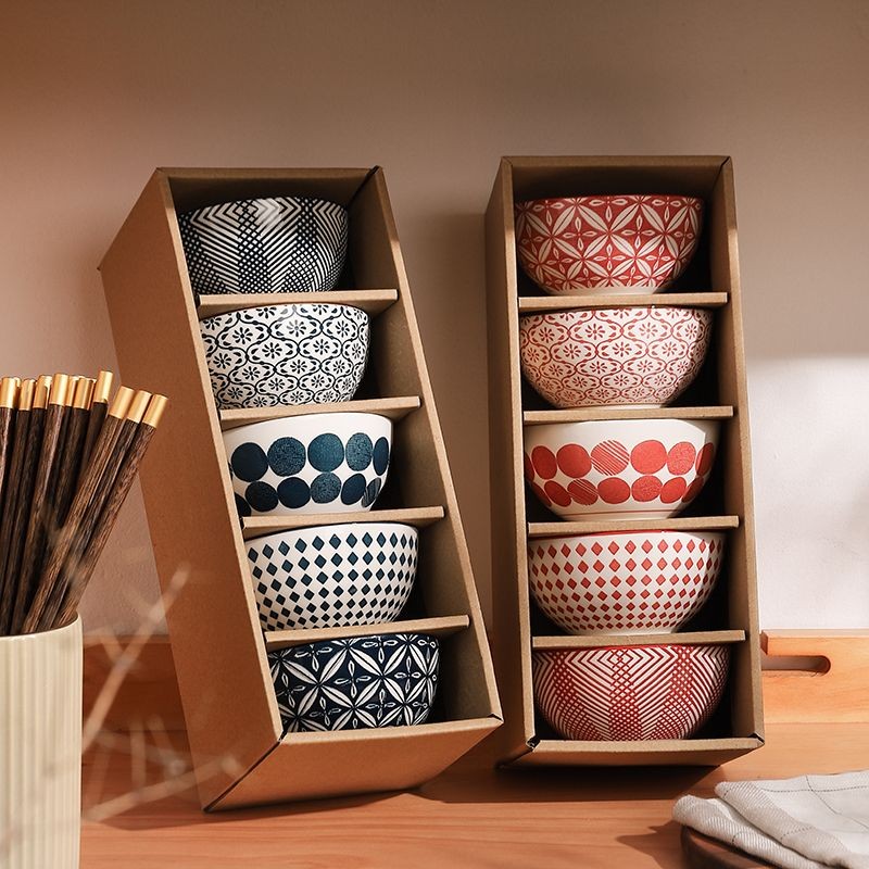 Jual Japanese Style Ceramic Rice Bowl Set Family Dinner Soup Good ...