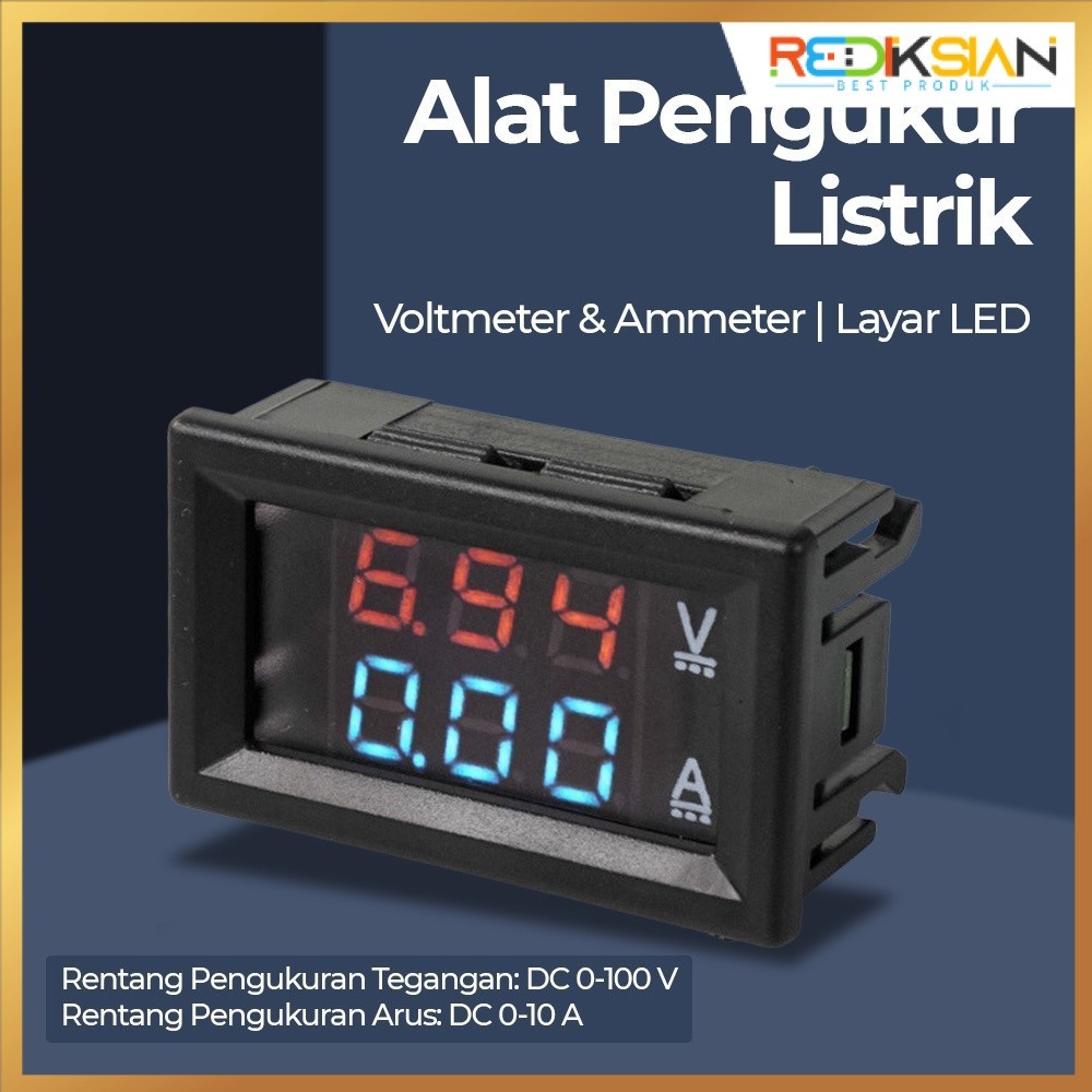 Jual Alat Pengukur Arus Daya Listrik MIni Voltmeter Ammeter Electric DIY Layar LED Display ...