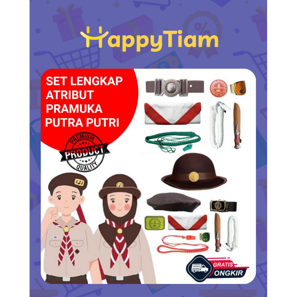 Jual ATRIBUT PRAMUKA LENGKAP SD SMP SMA SET PEREMPUAN LAKI PERLENGKAPAN SEKOLAH SERAGAM ANAK ...
