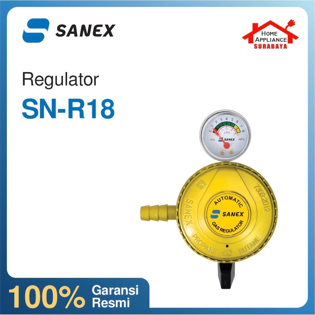 Jual SANEX Regulator + Meter Gas LPG Tekanan Rendah SNI SN-R18 / SN R18 ...