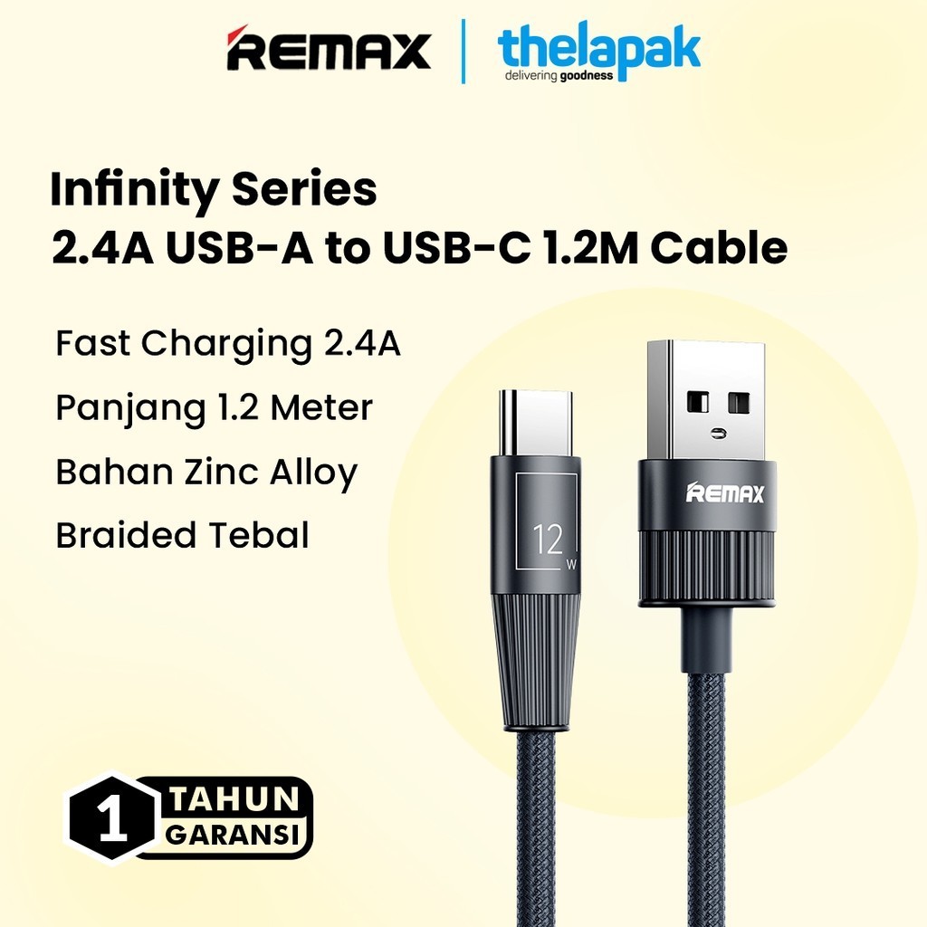 Jual Kabel Type C 2.4A Remax RC-C102AC Infinity Series Fast Charging ...
