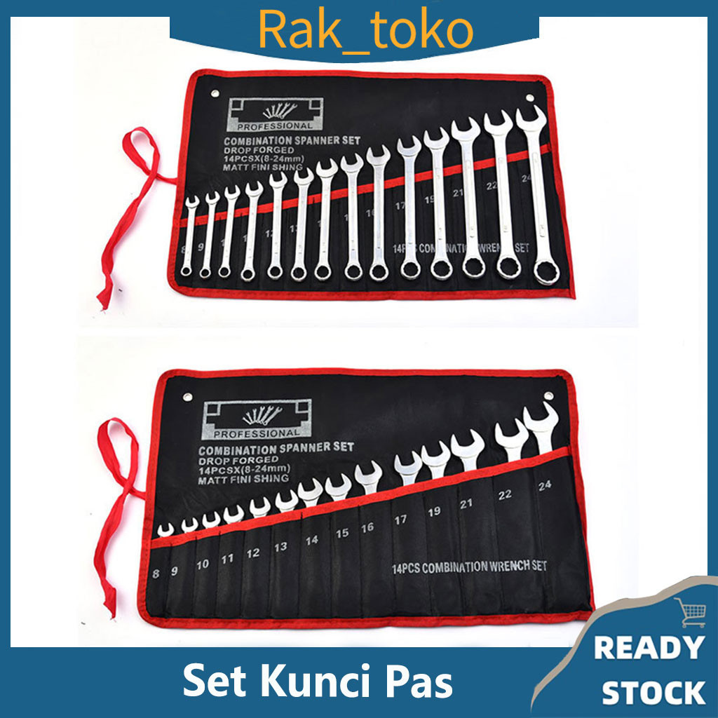Jual Kunci Ring Pas set 16pcs 6-32mm kunci pas/ Set kunci pas berbagai ...