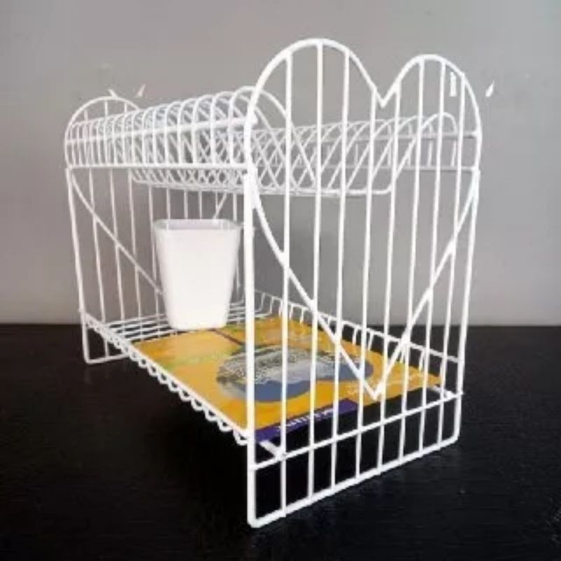 Jual Rak Piring Besi Modelline 2 Tingkat Model Love / Rak Piring Besi ...