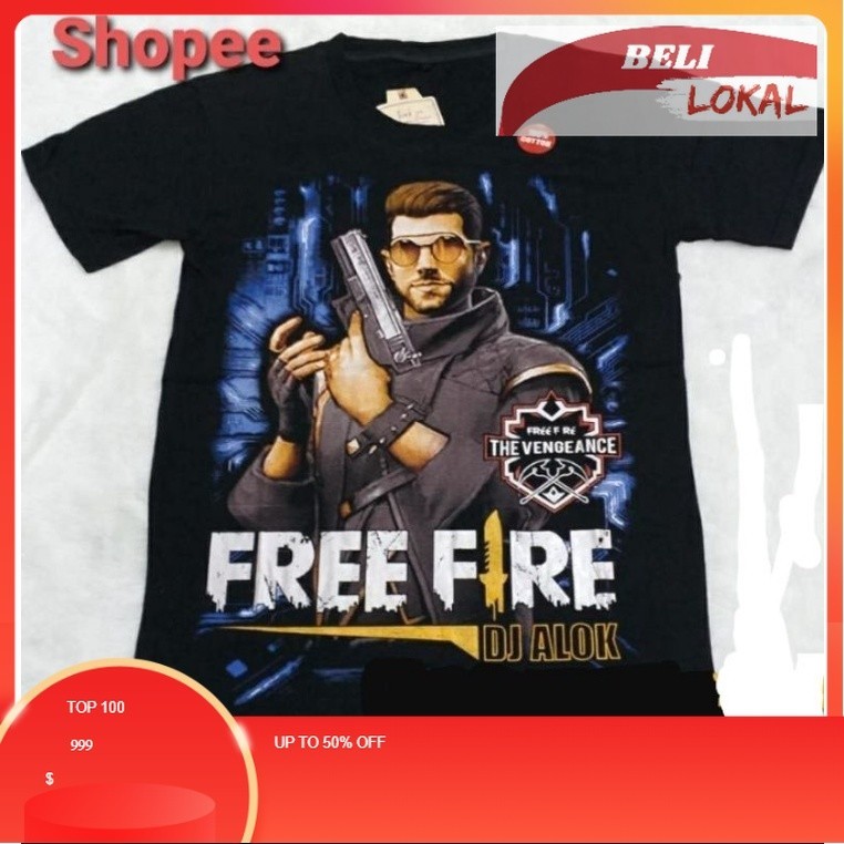 Jual PROMO/ KAOS ANAK/ KAOS KARAKTER/ Baju FF Free Fire 6-10T Ukuran S ...