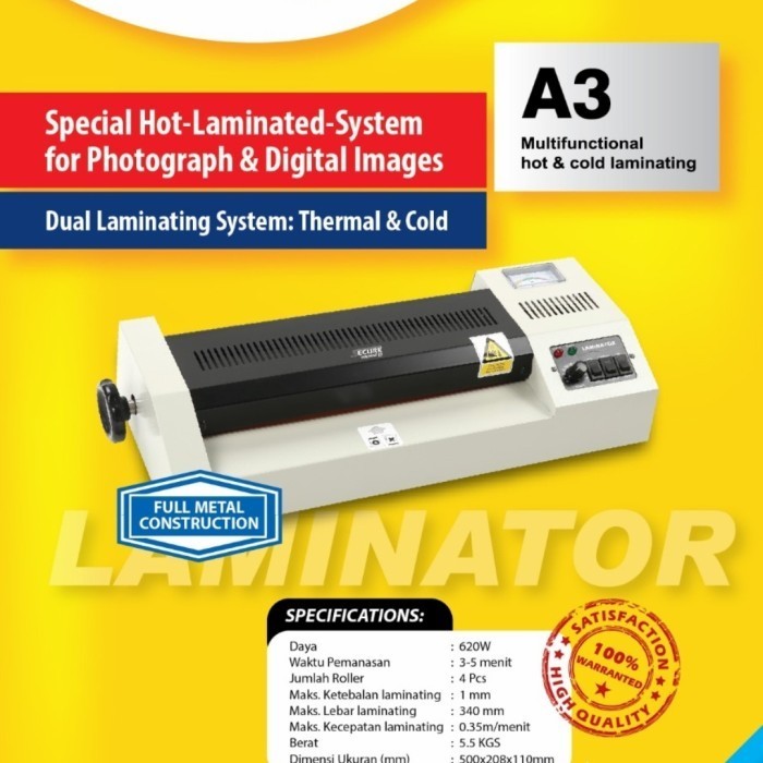 Jual Mesin Laminating A3 / Alat Press Laminator Digital - SECURE INSTANT II Body Besi | Shopee ...