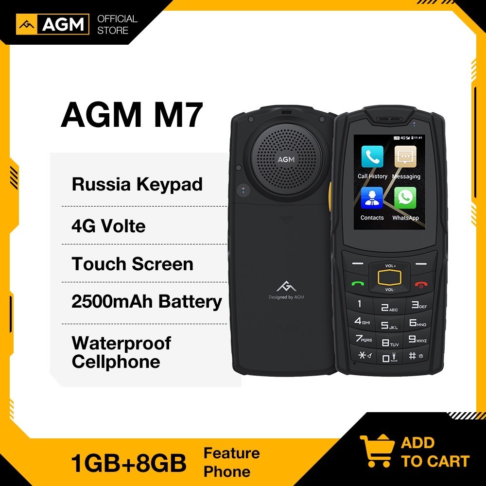 Jual AGM M7 4G Volte Android Feature Phone Waterproof Touch Screen ...