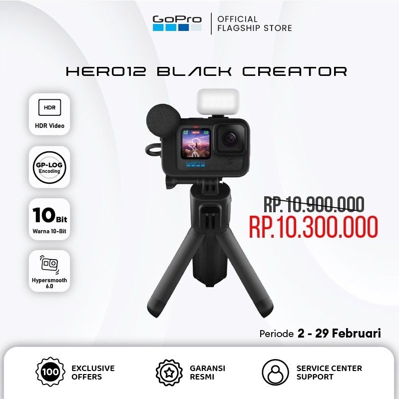 Jual GoPro HERO12 Black Creator Edition Action Camera | Shopee Indonesia