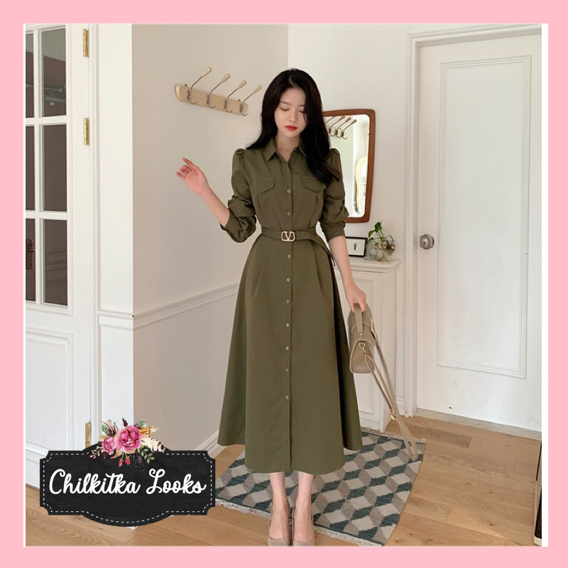 Jual CHILKITKA LOOKS FASHION Tina Dress Korean Simple Basic Polos ...