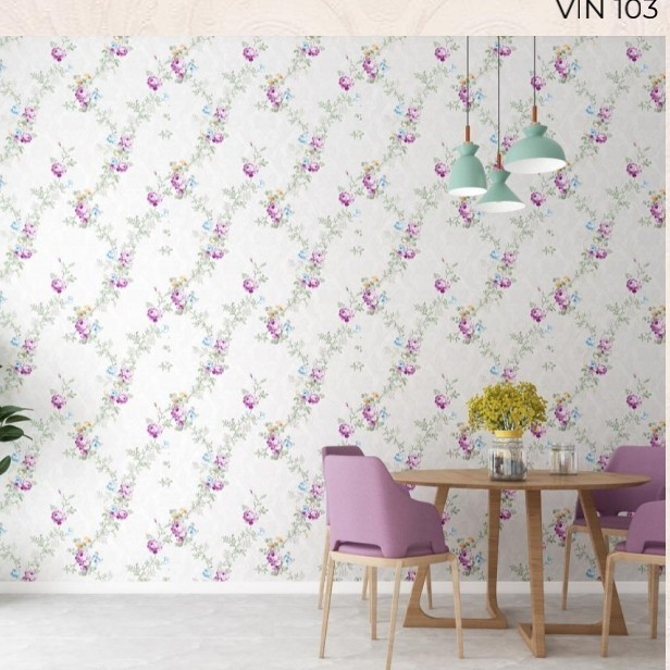 Jual WALLPAPER DINDING BUNGA SIMPLE PINK OREN BIRU MODERN MINIMALIS 10METER | Shopee Indonesia