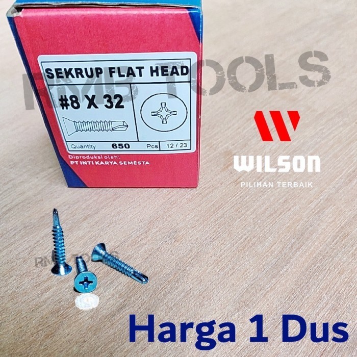 Jual x1Dus Sekrup Roofing SDS FH 8x32 Wilson / Baut Skrup Baja Ringan ...