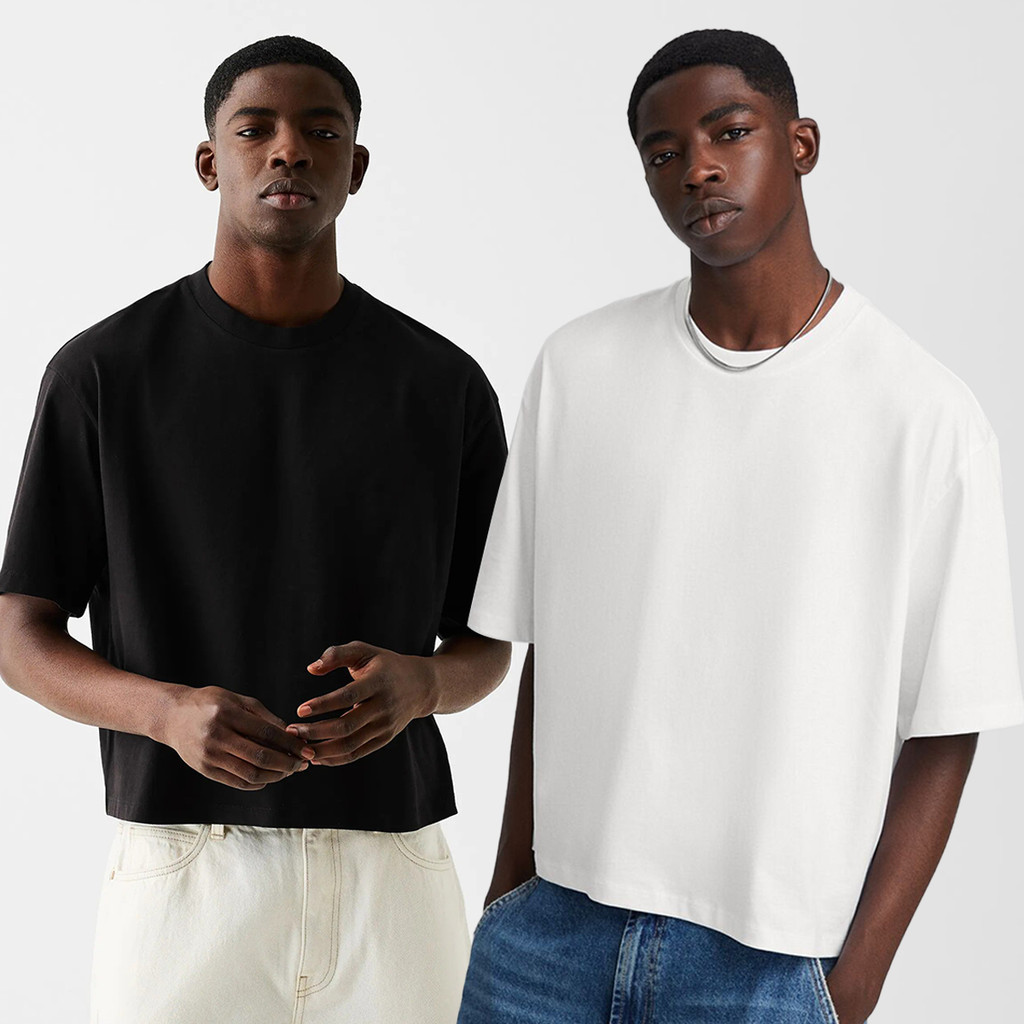 Jual Kaos Pria Boxy | Bershkka | Boxy T-shirt | Shopee Indonesia