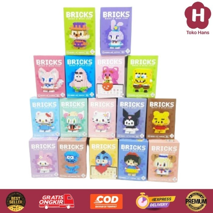 Jual Mainan Nano Bricks Mini Brick Karakter Kartun Building Block 3D Puzzle - 36-DALE | Shopee ...