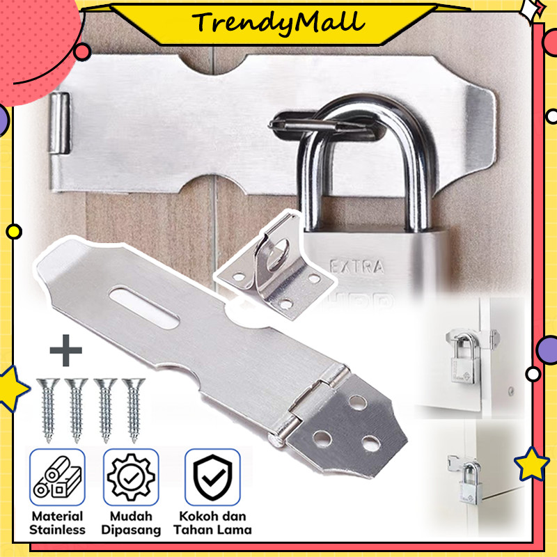 Jual Cantolan Kait Gembok Kunci Silver /Grendel Overpall tempat gembok ...
