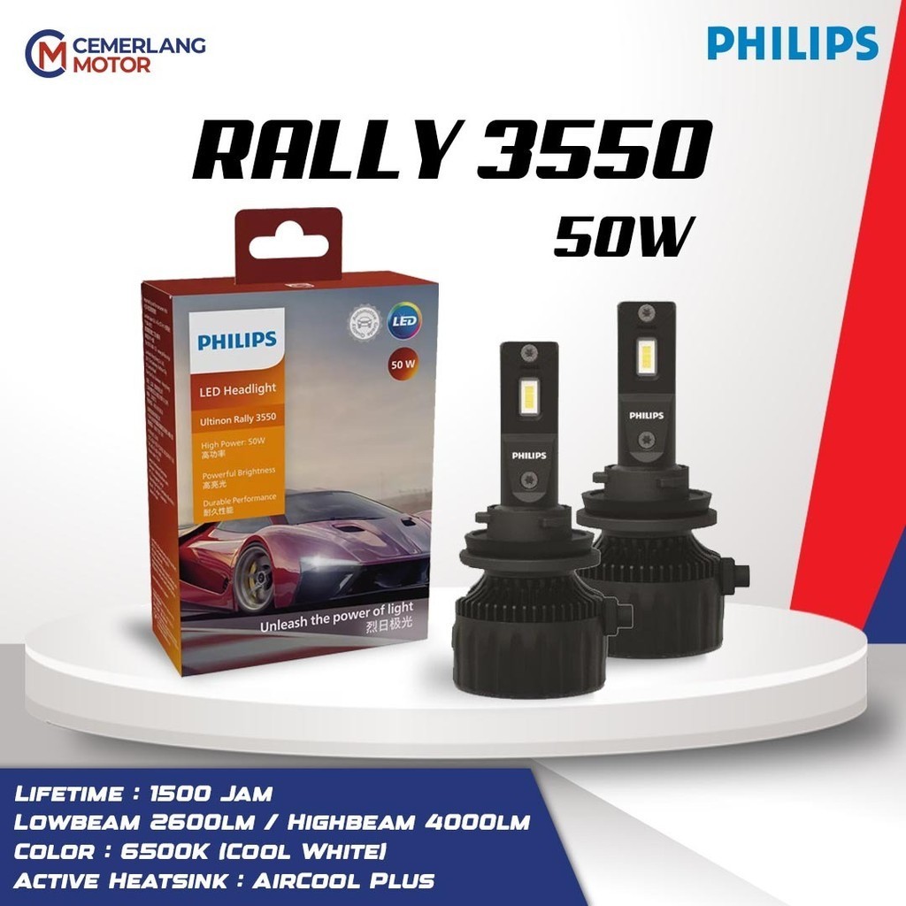 Jual PHILIPS Ultinon Rally 3550 LED Bohlam Lampu Mobil Putih | Shopee ...