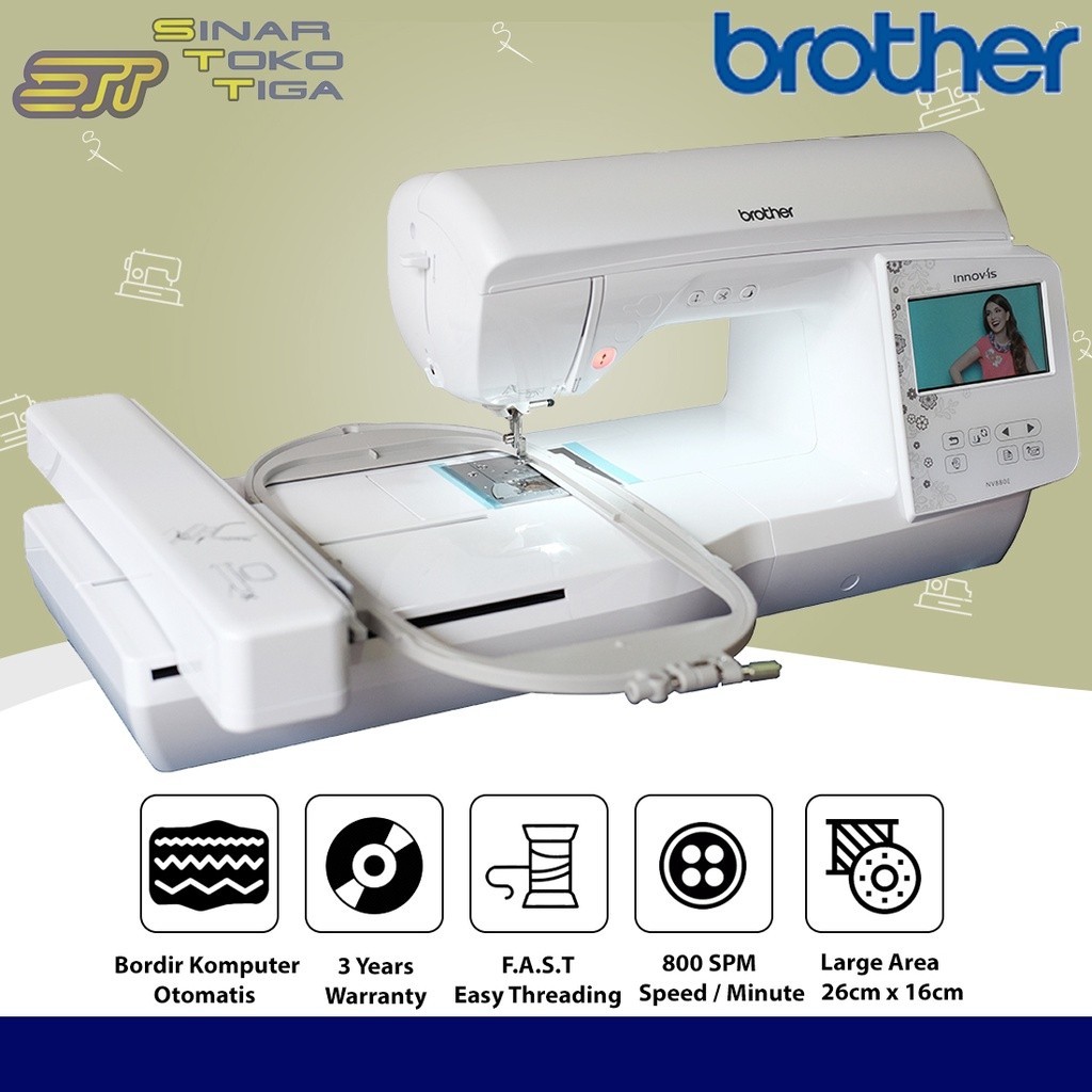 Jual BROTHER INNOVIS NV 880E MESIN BORDIR KOMPUTER OTOMATIS PORTABE 880 ...