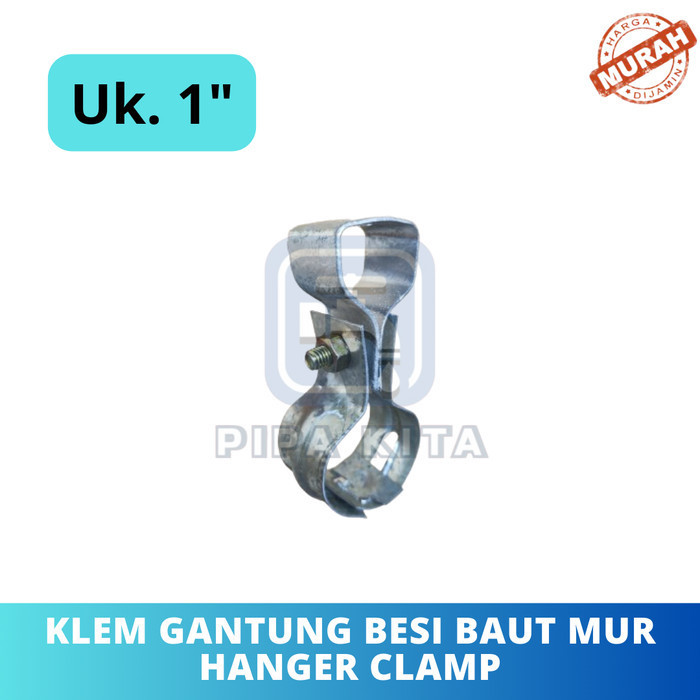 Jual Klem Gantung Pipa 1 Inch Besi Engsel Hanger Clamp Clem Baut Mur ...
