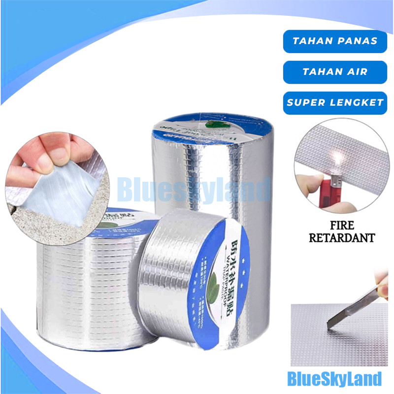 Jual LAKBAN ANTI BOCOR 3M 5M / LAKBAN ALUMINIUM FOIL BUTYL / LEM ANTI AIR ALUMINIUM TAPE ...