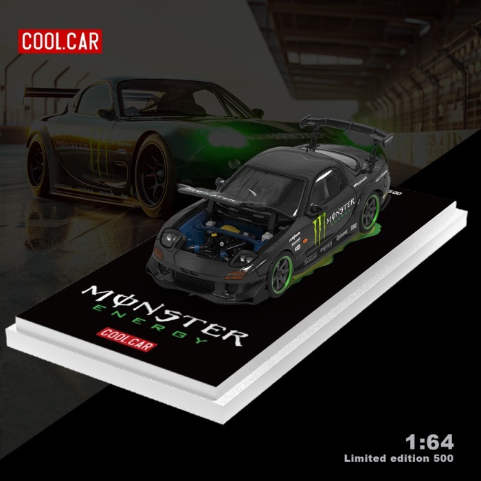 Jual Cool Car 1:64 Mazda RX-7 RE Amemiya Monster Energy Open Hood ...