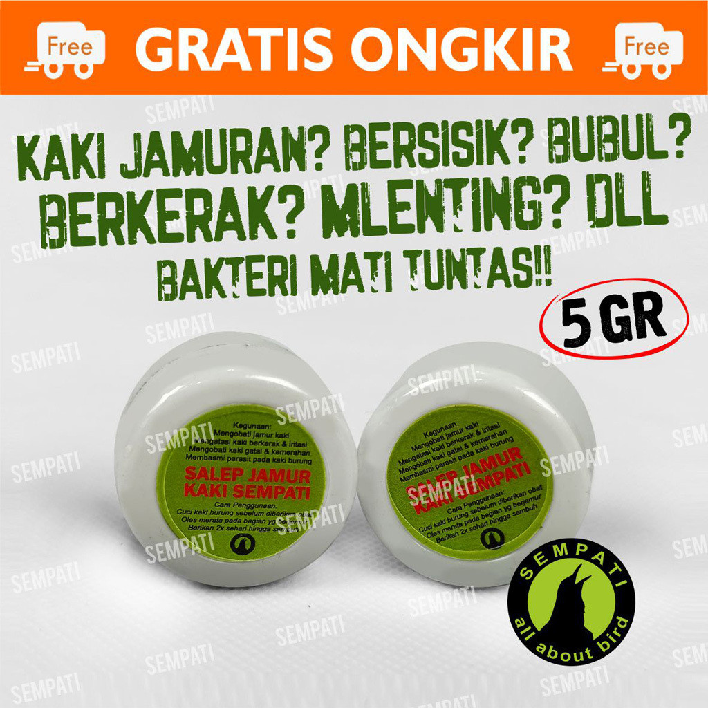 Jual SEMPATI SALEP ANTI JAMUR KAKI SEMPATI OBAT BURUNG SAKIT KAKI ...