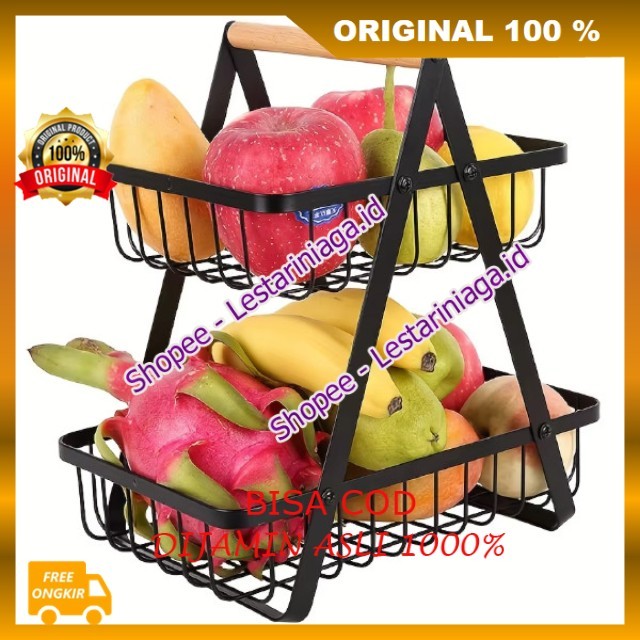 Jual Rak Buah 2 Suun Keranjang Rak Dapur Rak Buah Besi Rak Dapur Besi ...