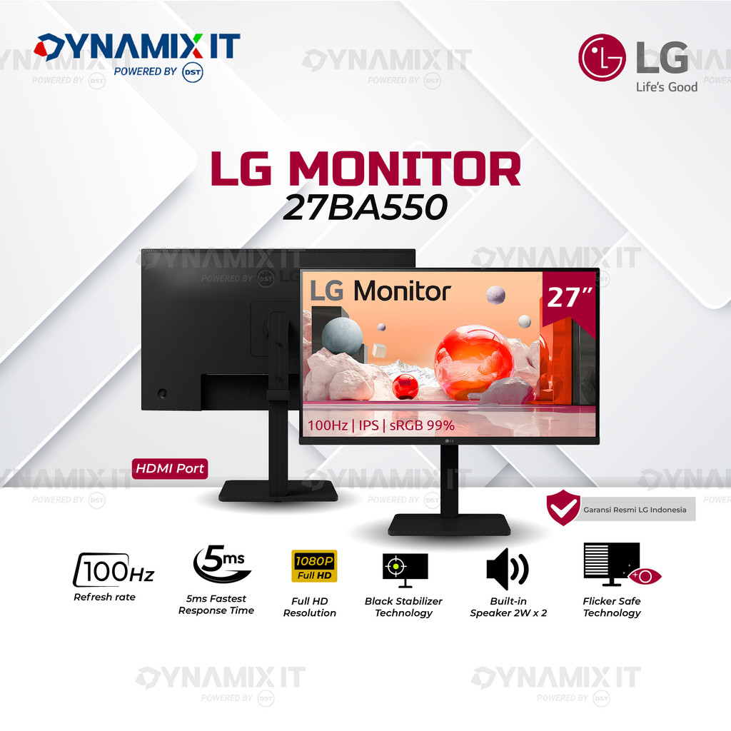 Jual Monitor LG 27BA550-B 27" IPS FHD HDMI Dynamic Action Sync | Shopee ...