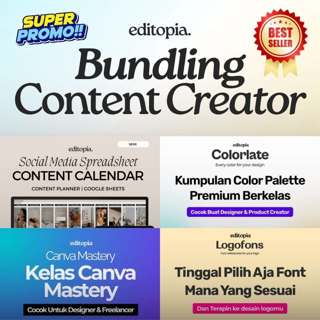 Jual Promo Bundling Konten Kreator Lengkap, Social Media Planner, 300 ...