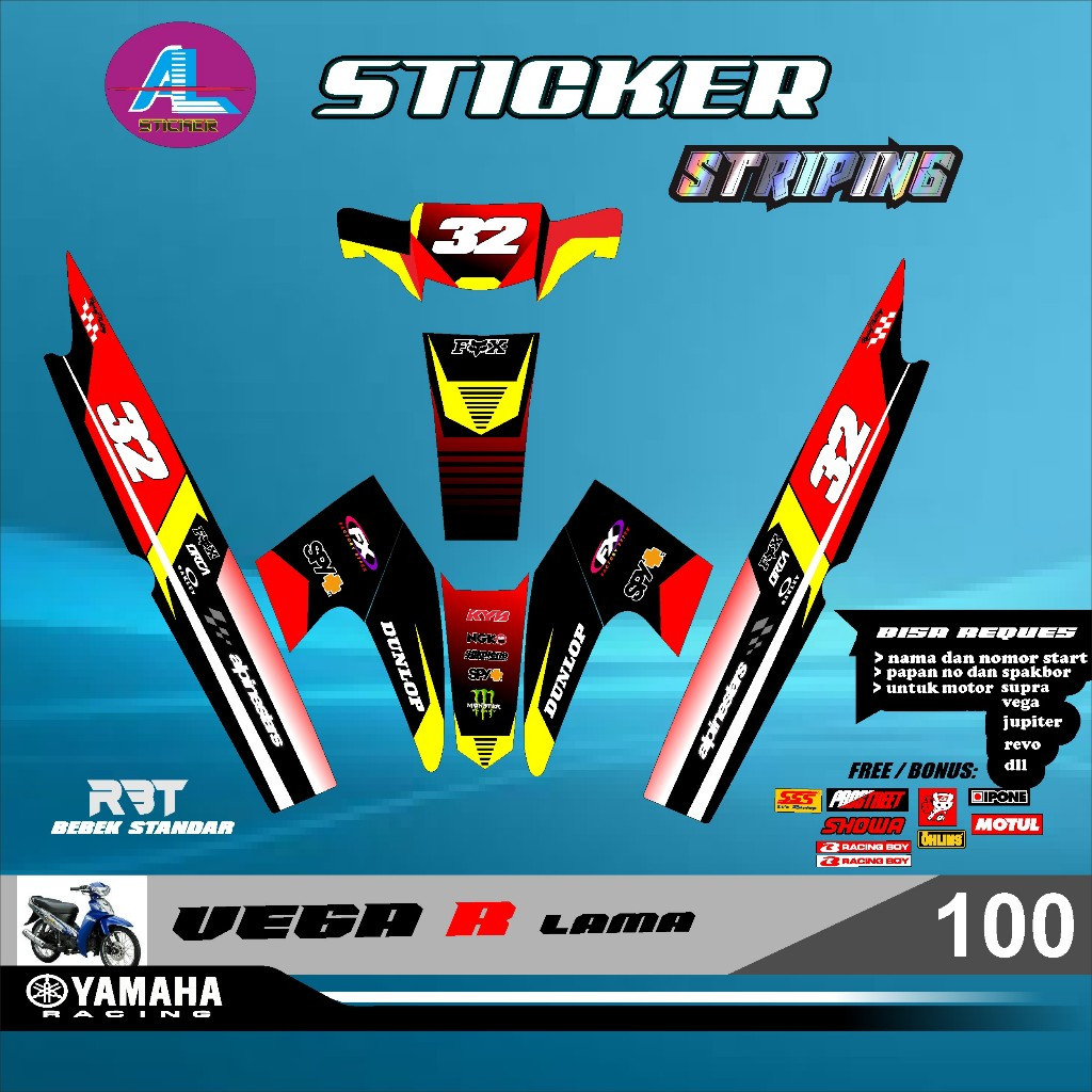 Jual Sticker RBT VEGA OLD/LAMA / FIZ R MOTOR RBT BEBEK MODIF SUPERMOTO ...