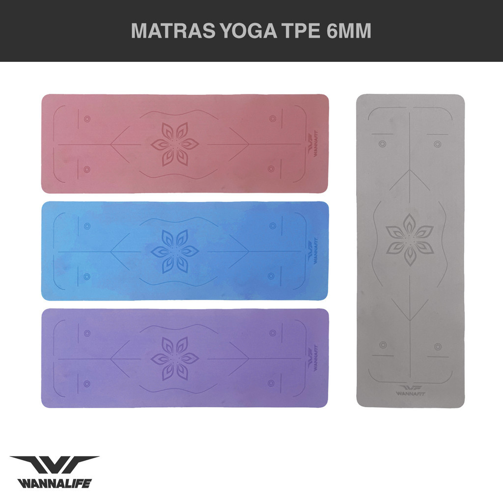 Jual Matras Yoga TPE 6mm Wannalife | Free Tas Mat Pilates Tebal Elastis ...