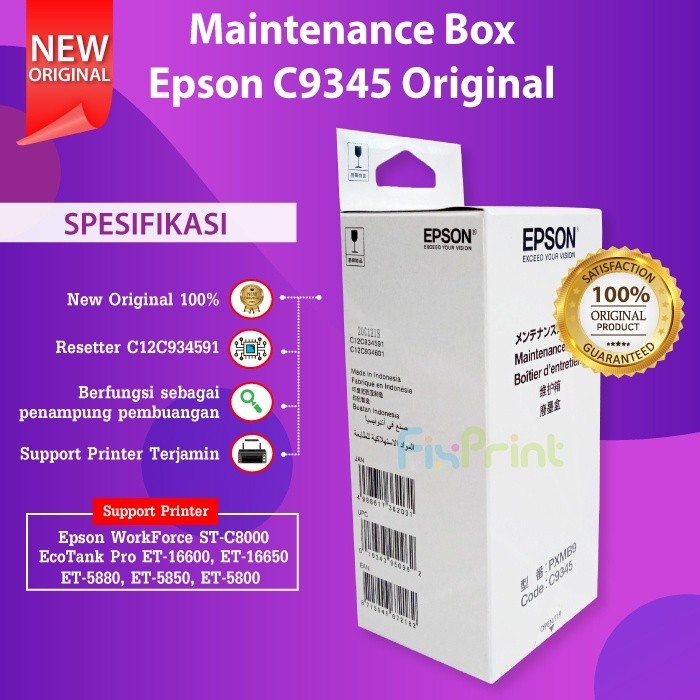 Jual Epson C9345 Maintenance Box Kotak Pemeliharaan SL-D530 L8050 ...