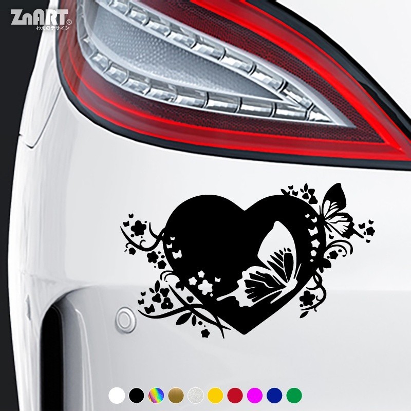 Jual Stiker Kaca Bodi Badan Mobil Bunga Hati Dan Kupu Kupu Stiker ...