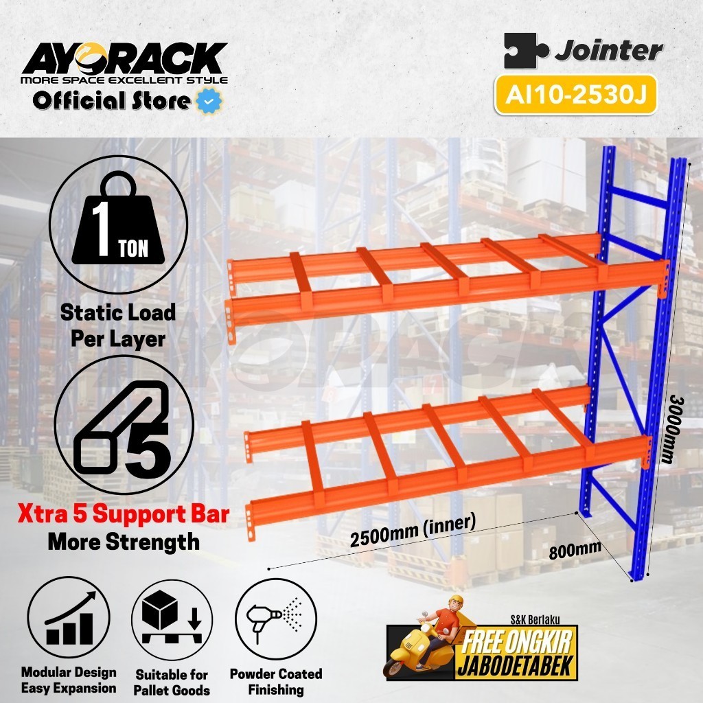 Jual PROMO SPESIAL AYORACK PALLET RACKING 1 TON JOINTER AI10-2530J ...