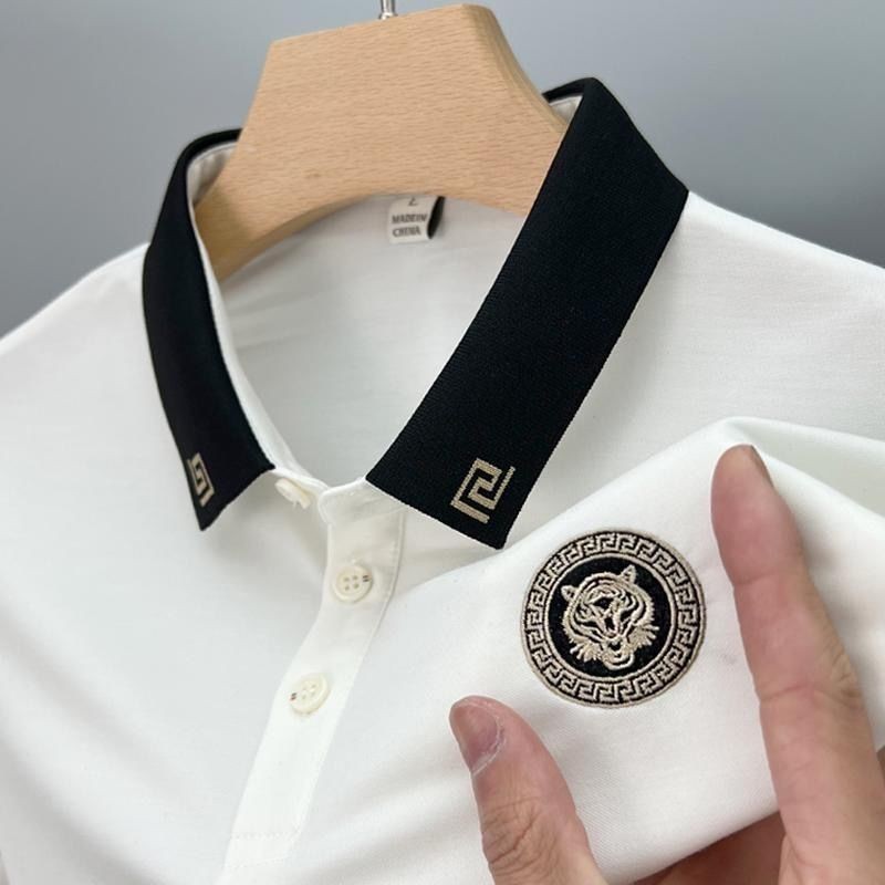 Jual European Polo shirt/Men's trend/Minimalist Polo shirt/Embroidered ...