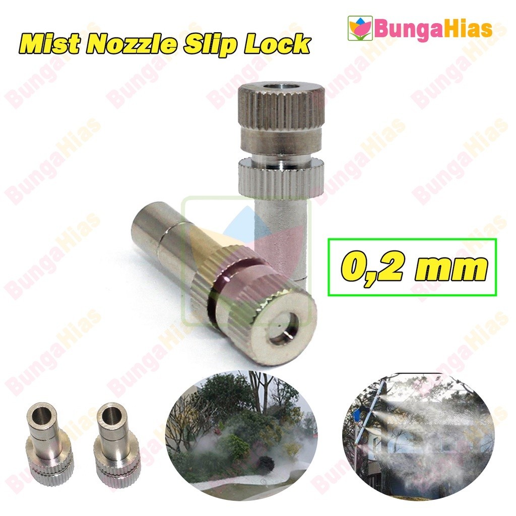 Jual Mist Nozzle 0.2 mm Slip Lock Fitting Pneumatic 6 mm Misting Head ...