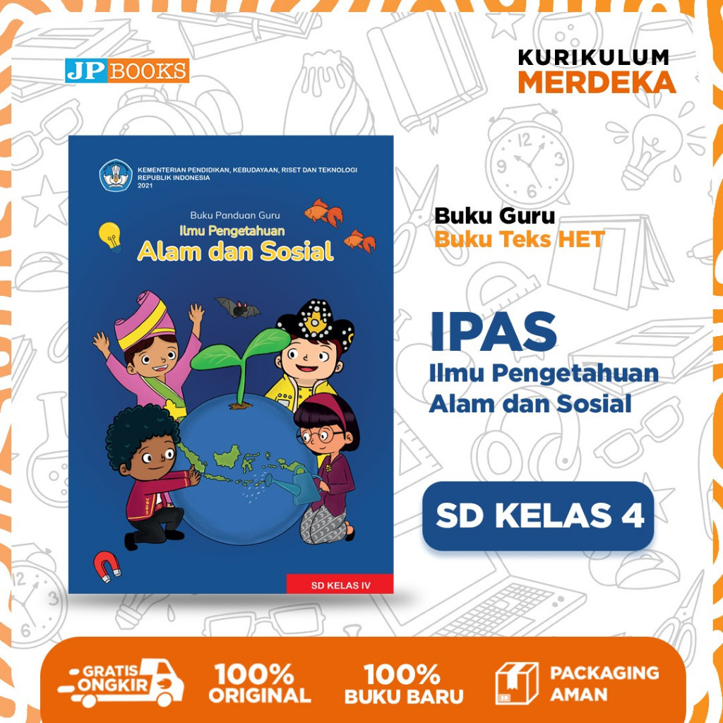 Jual JP Books – (KURIKULUM TERBARU) Buku Guru / Buku Teks HET Kurmer Sekolah IPAS SD Kelas 4 ...