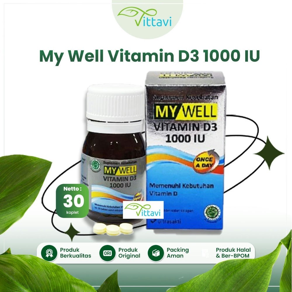 Jual Mywell Vitamin D3 1000 iu- Meningkatkan Imun Daya Tahan Tubuh dan ...