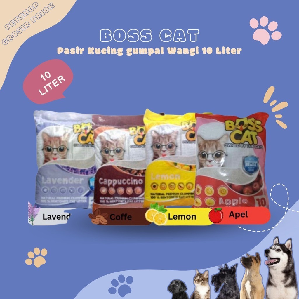 Jual Pasir Kucing BOSS CAT Pasir Gumpal Wangi Bosscat 10 Liter | Shopee Indonesia
