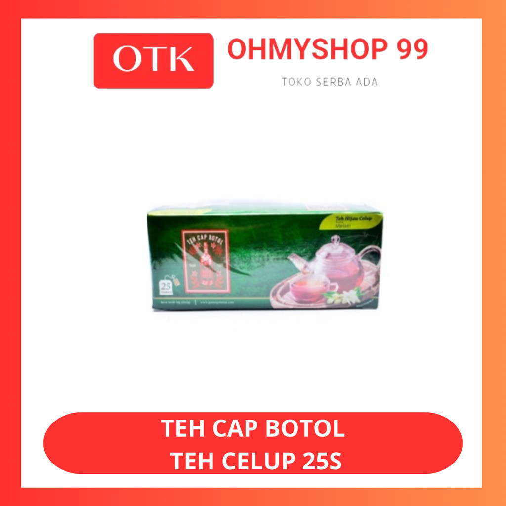 Jual TEH CAP BOTOL Bubuk Teh Celup Green Tea 25S | Shopee Indonesia