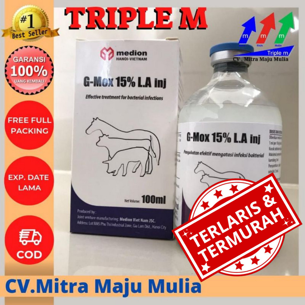 Jual G-MOX 15% LA injek 100ml Anti biotik hewan besar | Shopee Indonesia