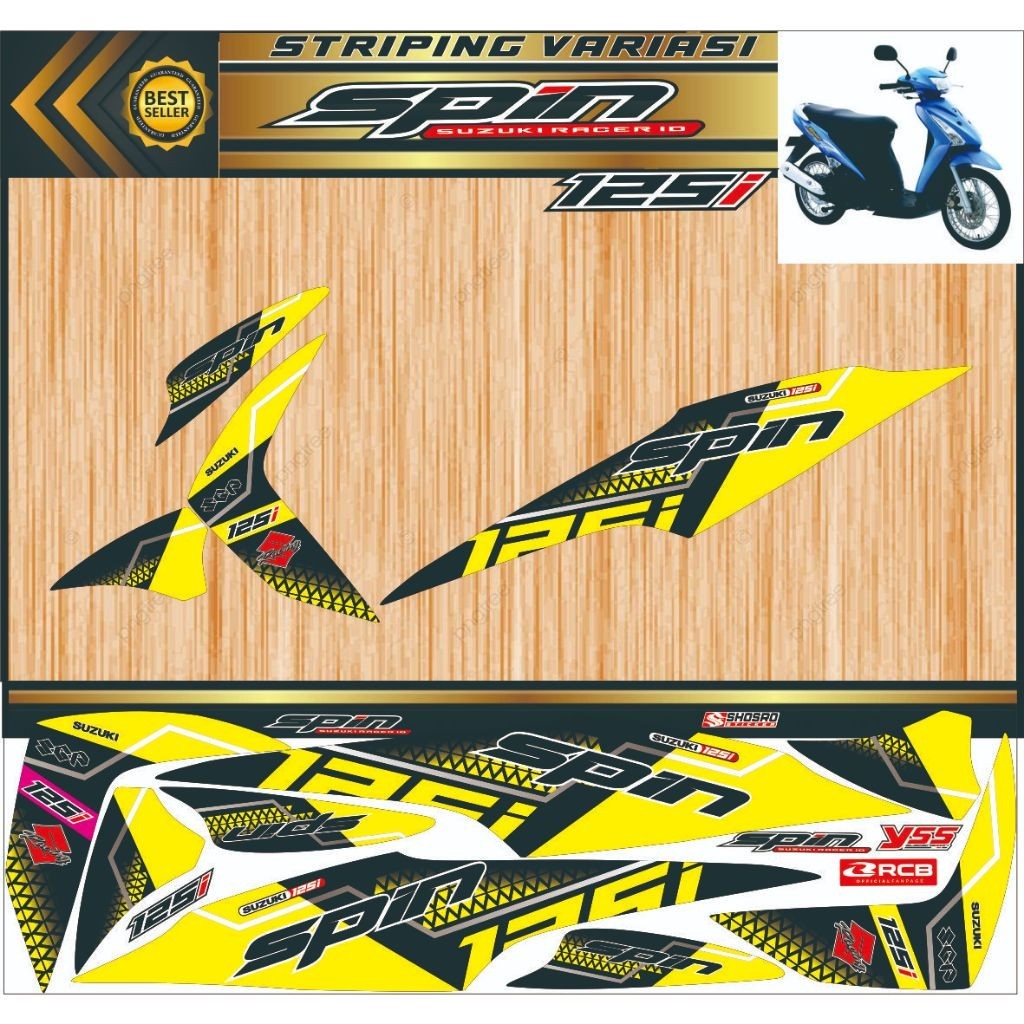 Jual SETIKER/ Sticker Striping Motor SUZUKI SPIN 125 Motif /STICKER ...