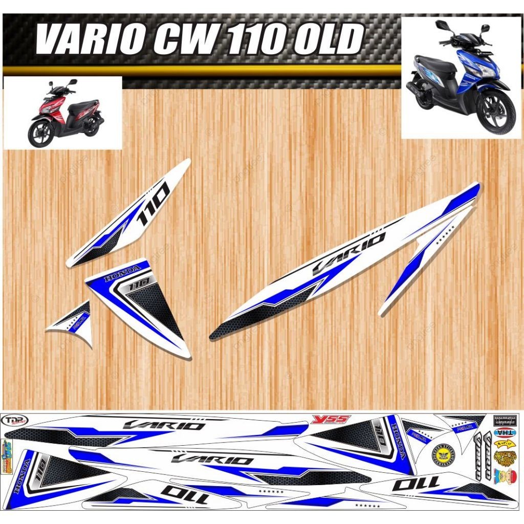 Jual cod/ variasi SETIKER MOTIF ELEGAN MOTOR HONDA VARIO OLD 110 CW STRIPING VARIO OLD 110 KARBU ...