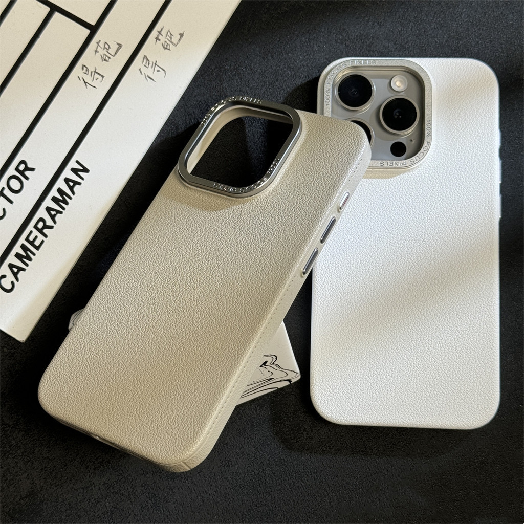 Jual Casing Titanium Metal Lens Frame Ponsel Kulit Case Luxury Litchi ...