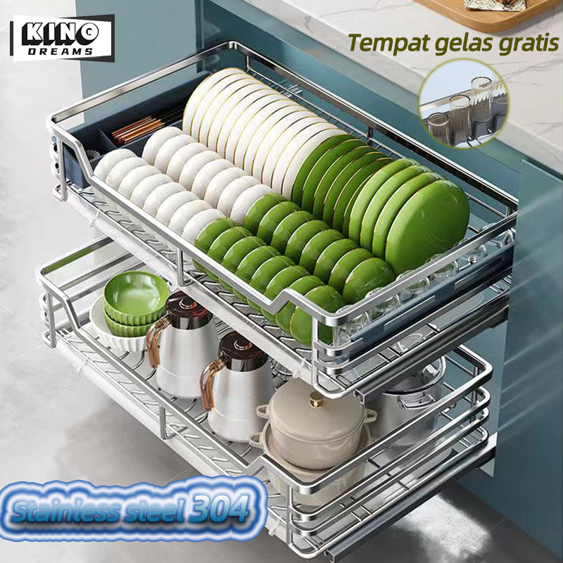 Jual Rak Piring Stainless Steel Rak Pengering Piring Lemari Dapur ...