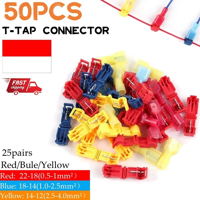 Jual 50PCS Konektor kabel listrik T Jumper Lock Quick Cable Connector ...