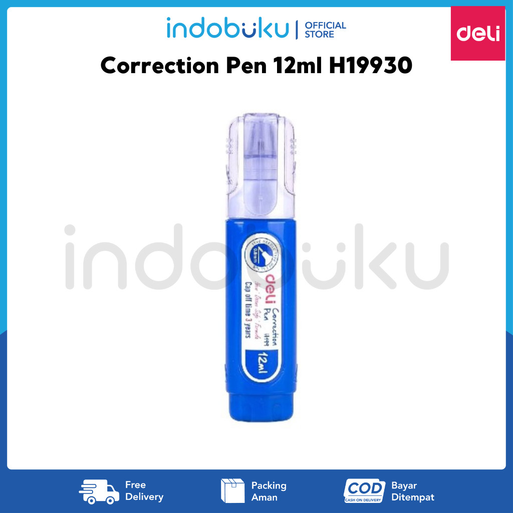 Jual Correction Pen 12ml Deli Tipe X Biru 12ml Deli H19930 | Shopee ...
