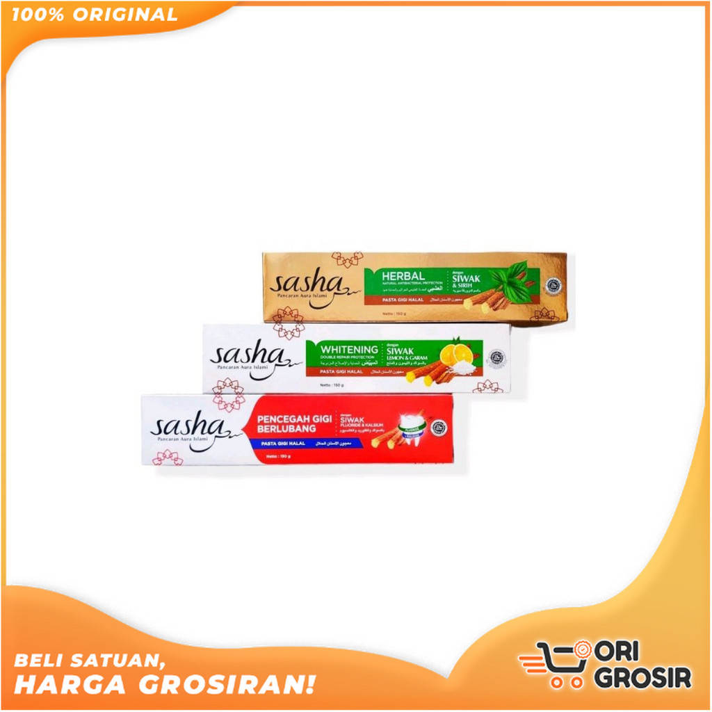 Jual ORI Grosir SASHA Sasha Toothpaste Pasta Gigi WHITENING | PENCEGAH ...