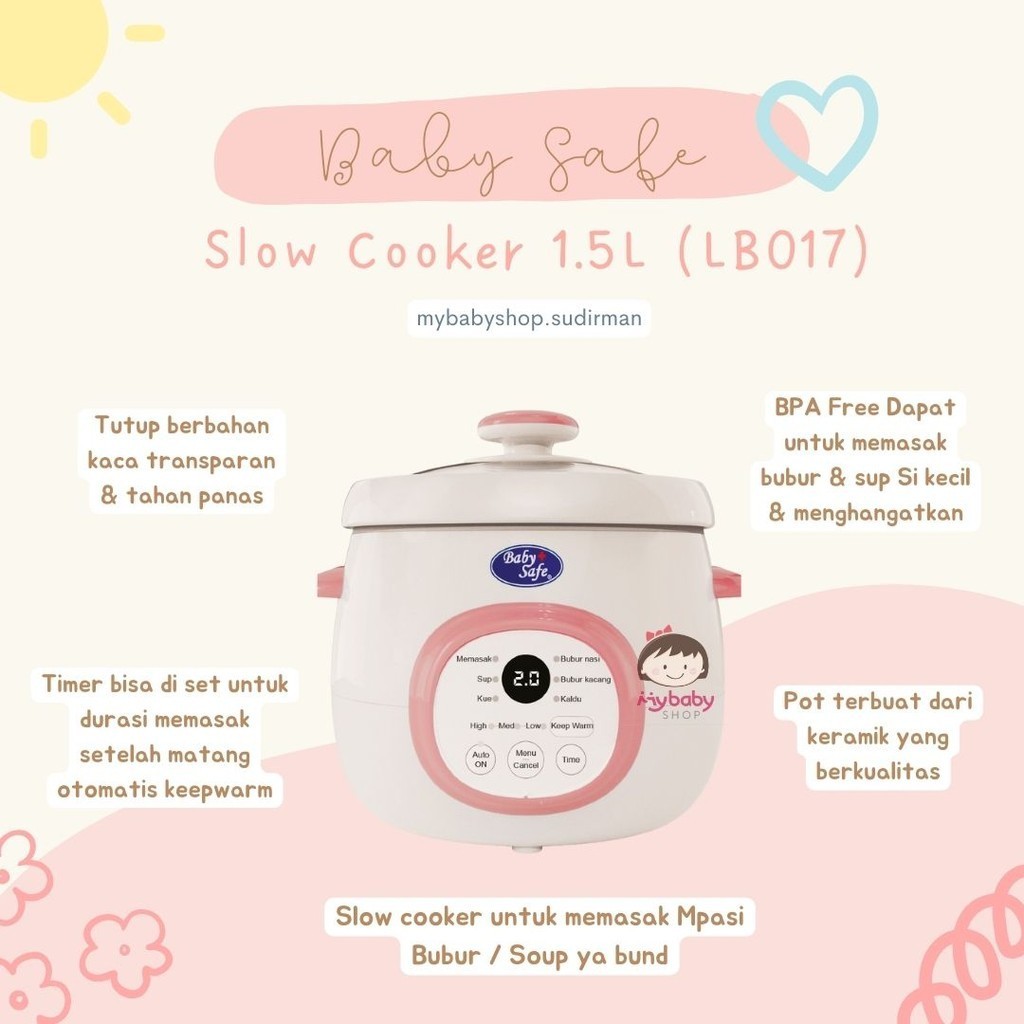 Jual Baby Safe LB017 Slow Cooker Digital 1,5L - pemasak nasi | Shopee ...